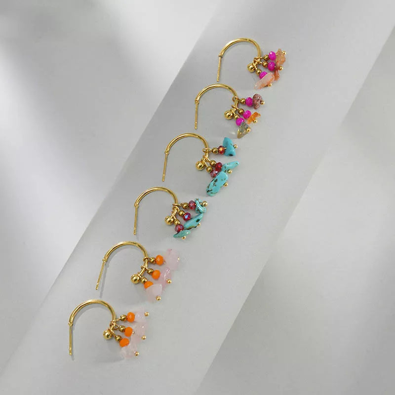Coloured Stone Hoops – DASH