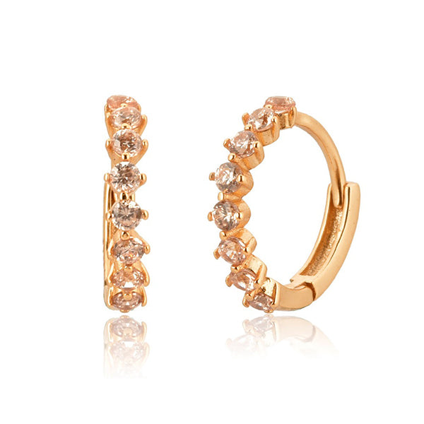 Claw Set Round Stone Huggies – DASH