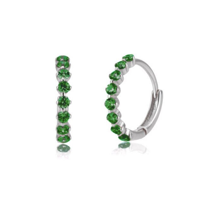 Claw Set Round Stone Huggies – DASH